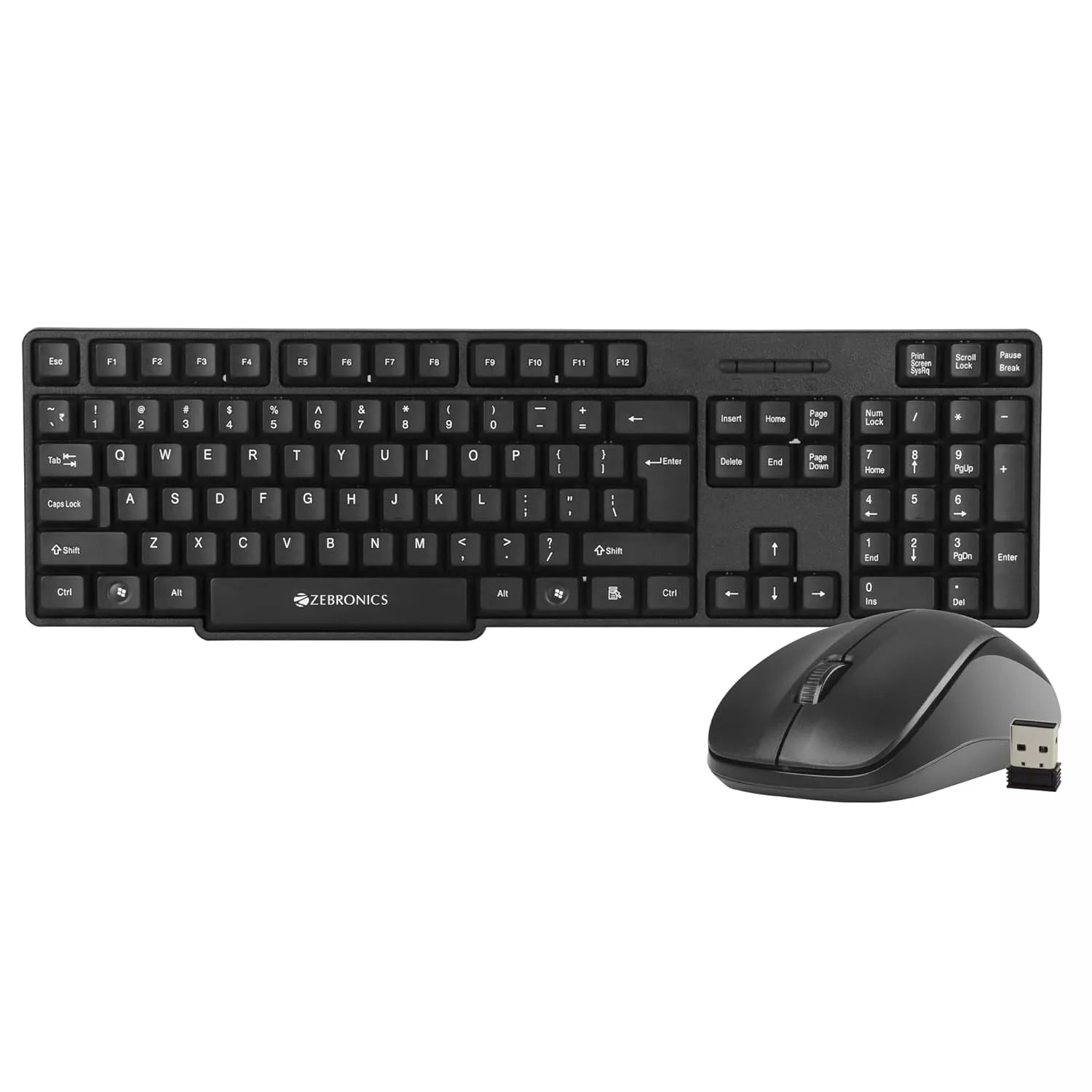 Zebronics Zeb-Companion 107 Wireless Keyboard & Mouse Set with USB Nan ...